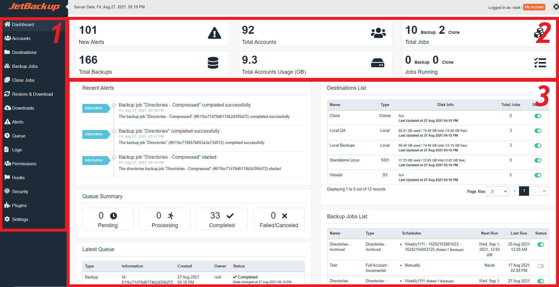 Dashboard | JetBackup